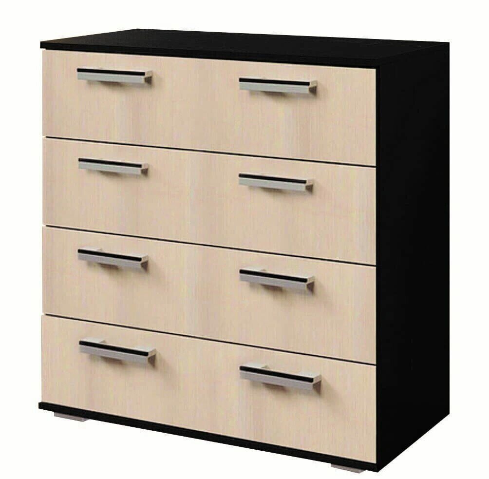 Комод К-6, роликовые направляющие, 4 ящика, венге/дуб белфорт (800х460х830)