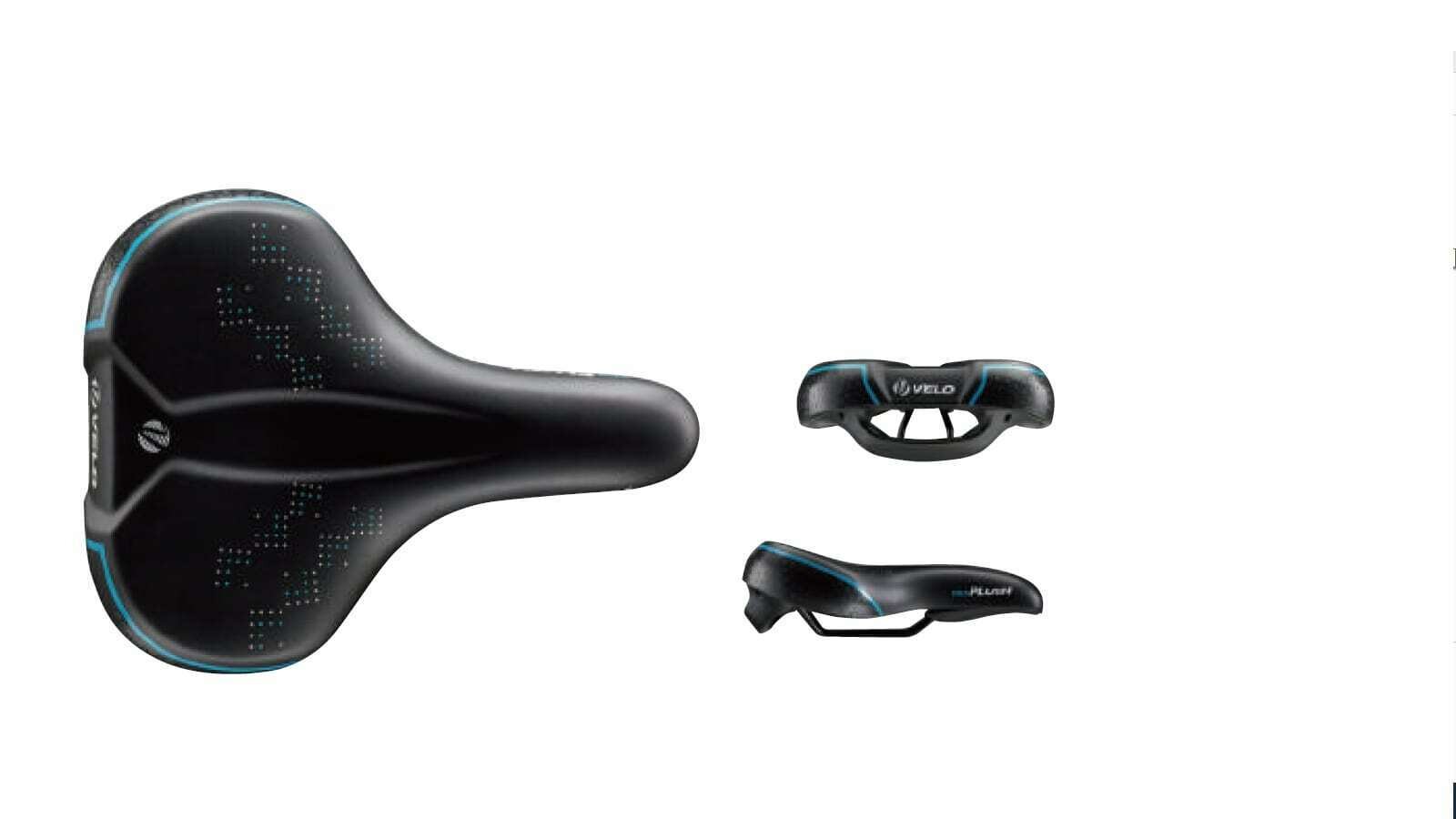 Седло VELO PLUSH комфорт, 265x213 мм, вакуумное, сине-черное