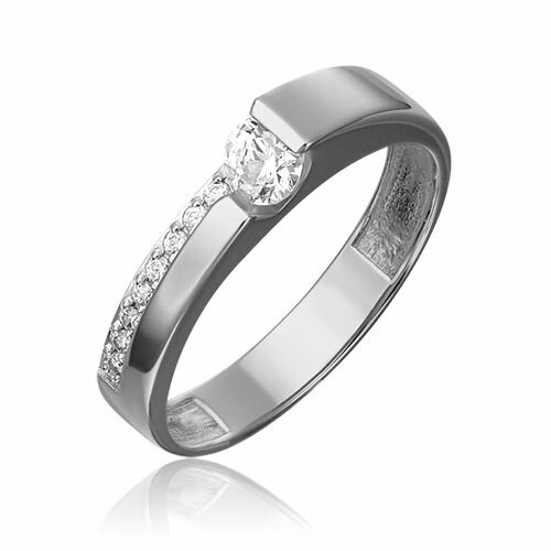 Кольцо PLATINA, белое золото, 585 проба, родирование, фианит