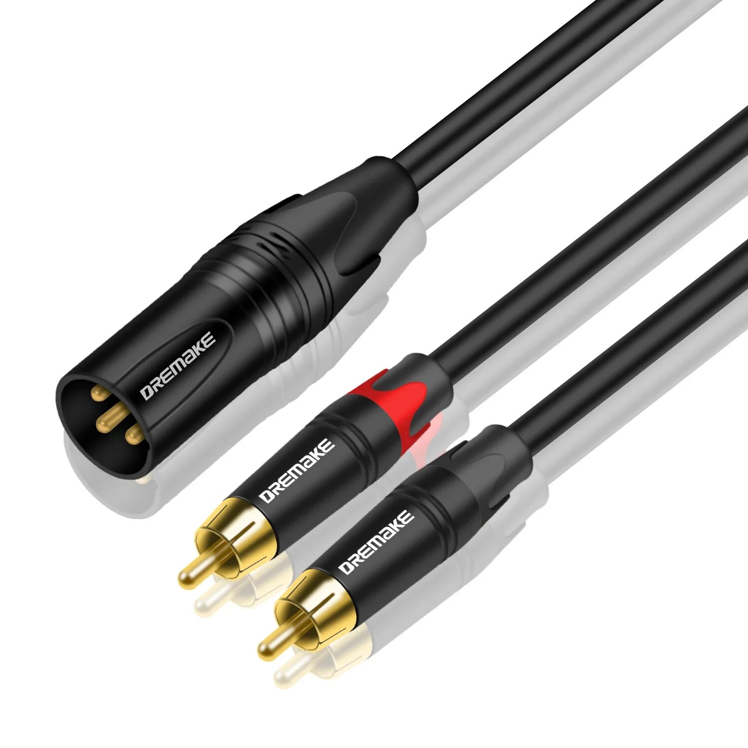 DREMAKE разветвитель XLR на 2 RCA 1 м