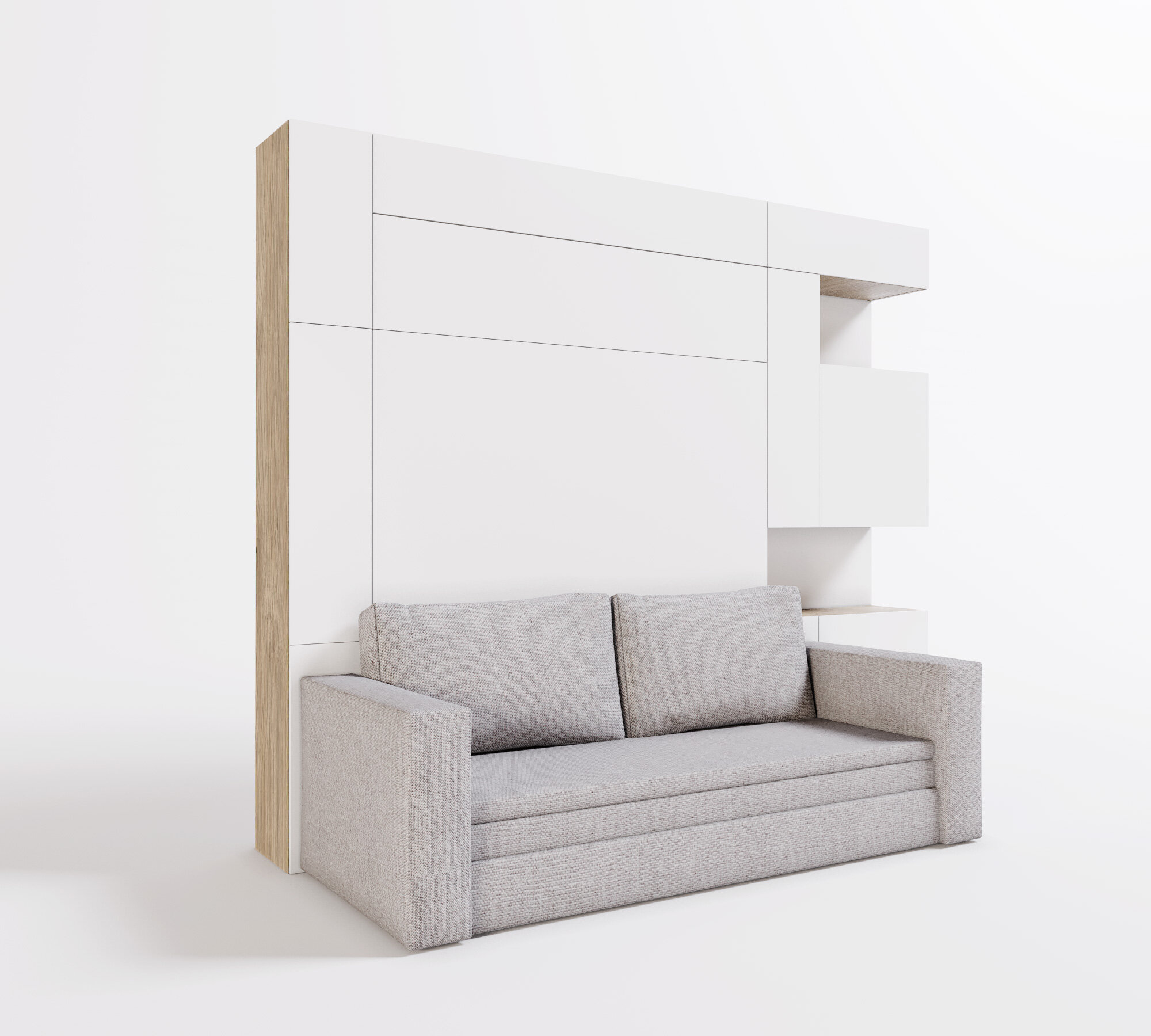 Шкаф кровать-трансформер с диваном Летто Максима Гранде 1600 исполнение 3/2 Сканд