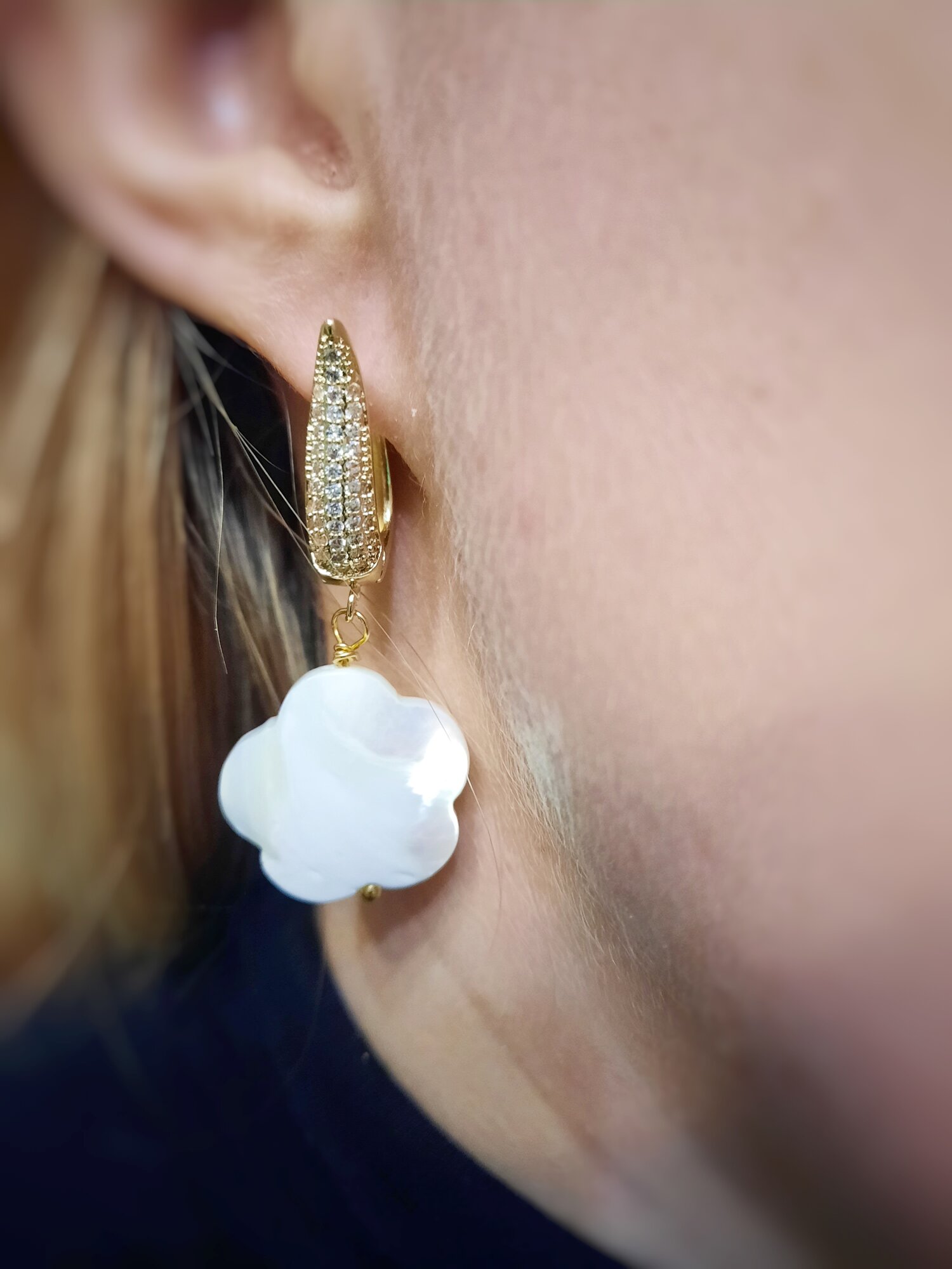 Серьги Натальины самоцветы, белый — фото 1