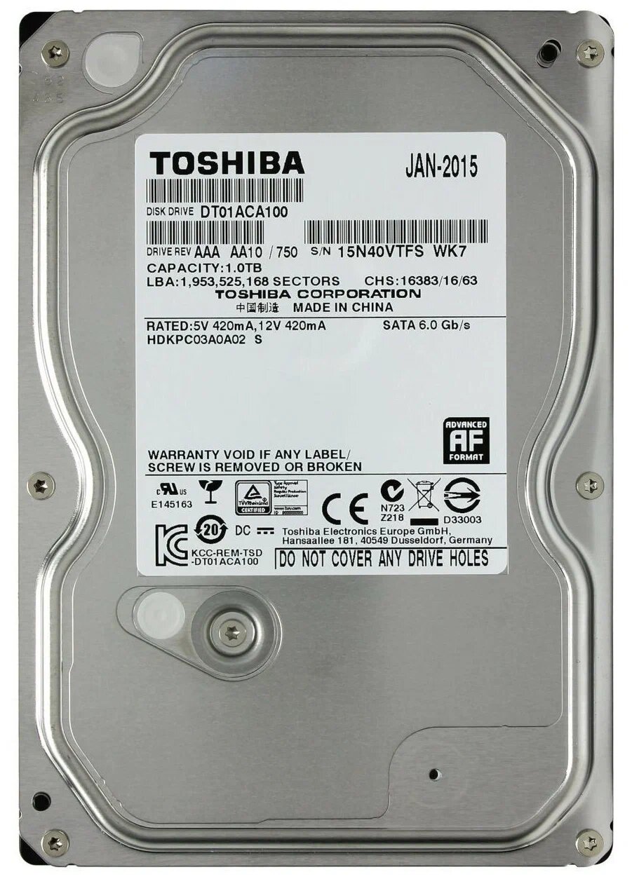 Жесткий диск Toshiba 1 ТБ DT01ACA100