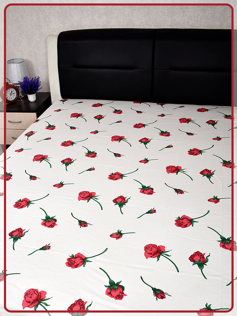 Простыня Шуйская бязь Роза крупная 5962-1 150х210