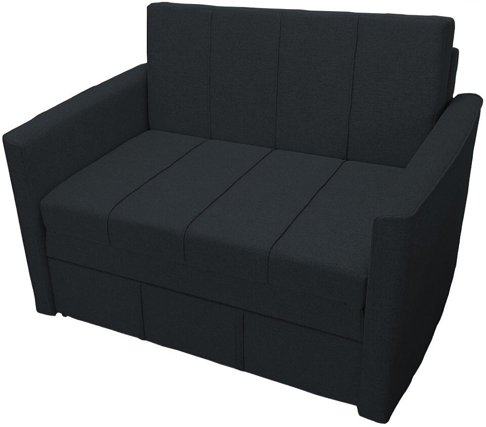 Диван-кровать с местом для хранения StylChairs Сёма, ширина 110/113 см, обивка ткань, цвет чёрный