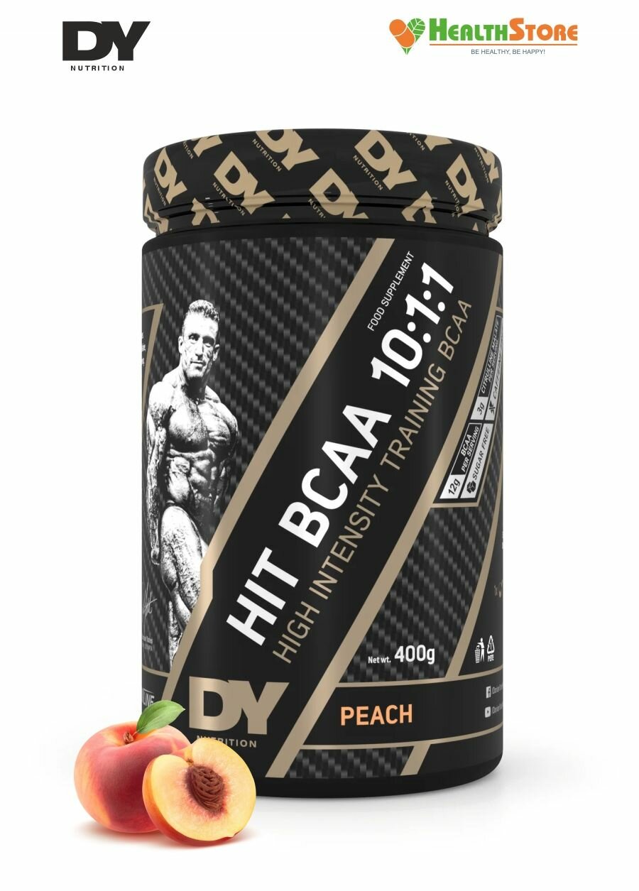 Dorian Yates DY Nutrition HIT BCAA 10:1:1 400г (персик) предтренировочные аминокислоты бцаа 10-1-1 бца цитруллин и бета аланин