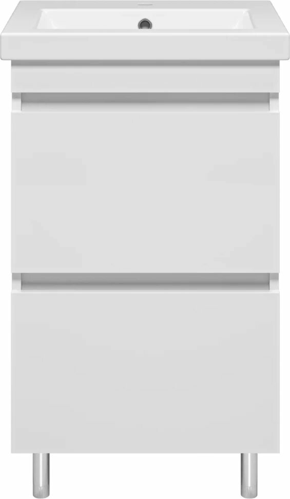 Тумба под раковину Misty Енисей Э-Ени01050-0112Я 46,6 см, напольная, белый глянец/белый матовый