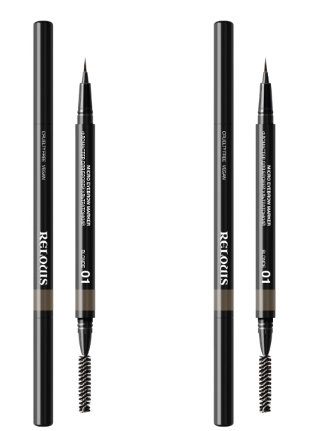 Фломастер для бровей Relouis Ультратонкий, тон 01 blonde, 2 шт