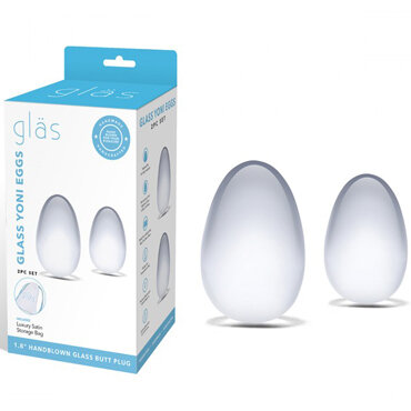 Glas Yoni Eggs, прозрачный Сет из 2 стеклянных яиц для Йони техники