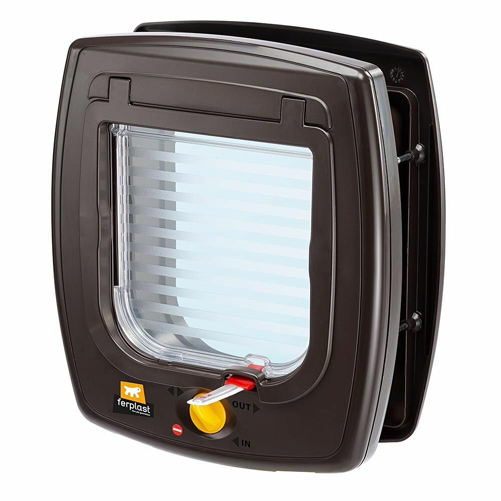 Дверца для животных Ferplast SWING 5 TUNNEL на улицу, система защиты от сквозняков, коричневая, 22.5х25.2 см