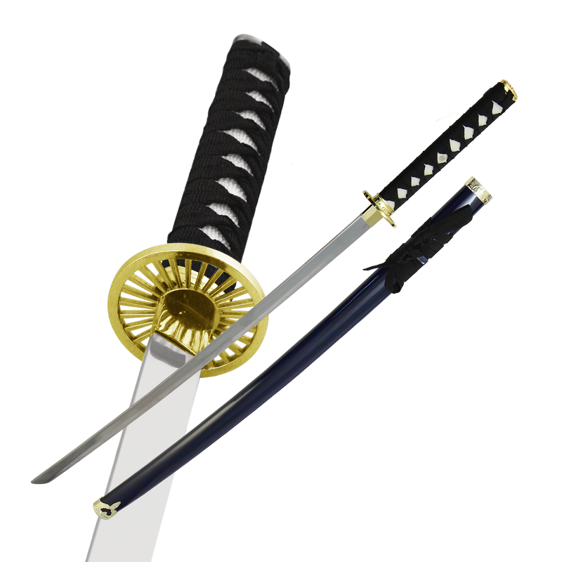 Меч самурайский. Ножны синие. Гарда золотое солнце KSVA-D-50044-KA-GLD