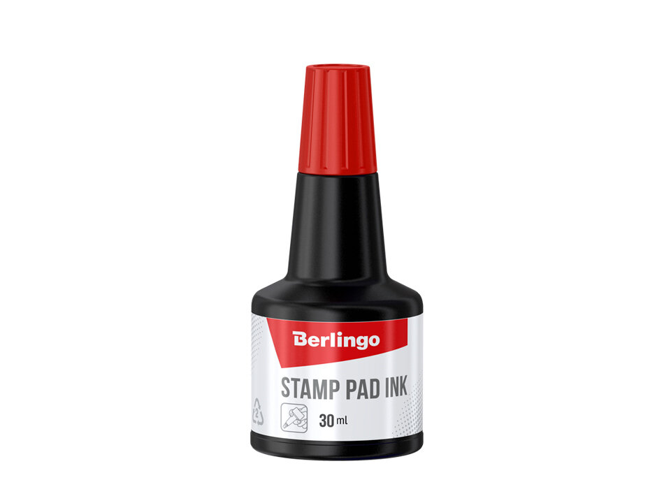 Штемпельная краска Berlingo, 30мл, красная