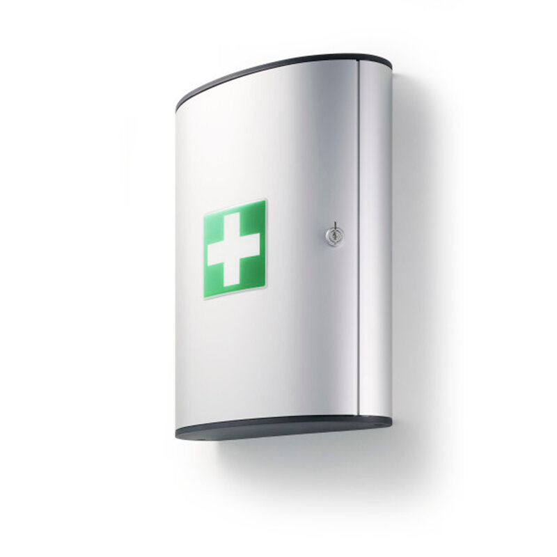 Аптечка настенная для медикаментов Durable First Aid Box L, 3 лотка, 400 x 302 x 118 мм, металл Серебристый, (1 шт/уп)