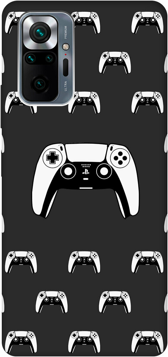 Матовый чехол Controller Pattern для Xiaomi Redmi Note 10 Pro / Сяоми Редми Ноут 10 Про с 3D эффектом черный