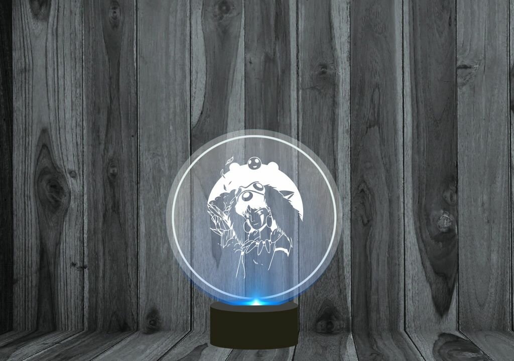 3D светильник, ночник Принцесса Мононоке, Princess Mononoke №1