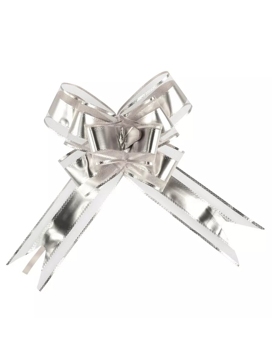 Текстильный бант Бабочка, Широкая полоса, 15 см, 10 шт.