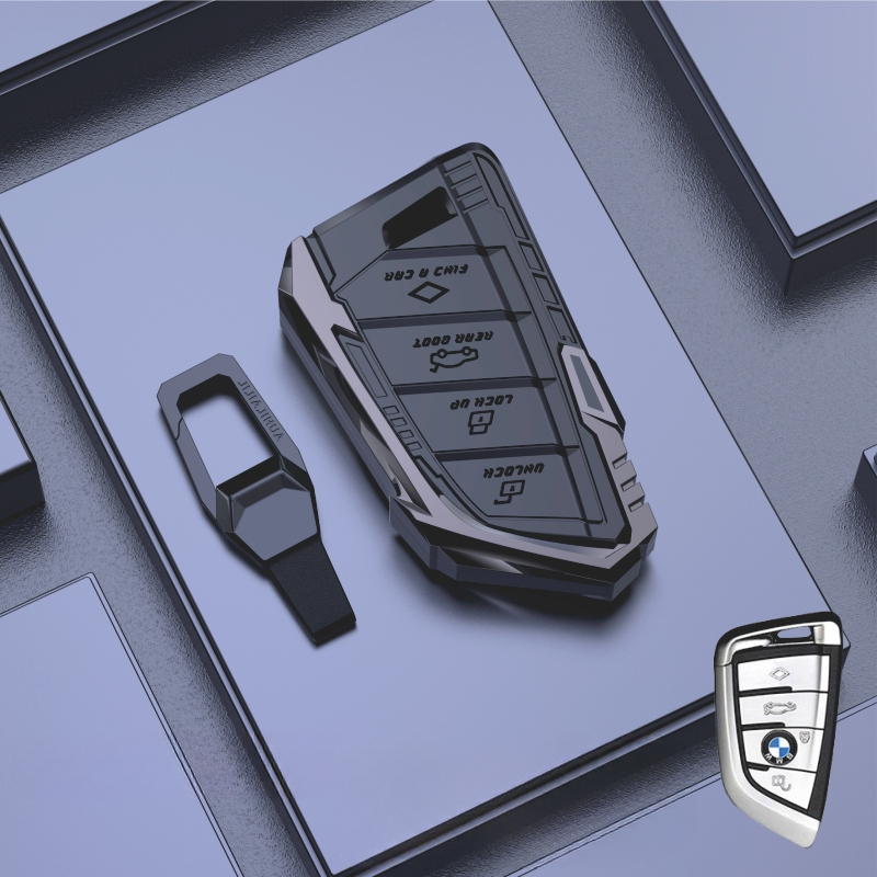 Металлический чехол для ключа BMW черный (GJ025)