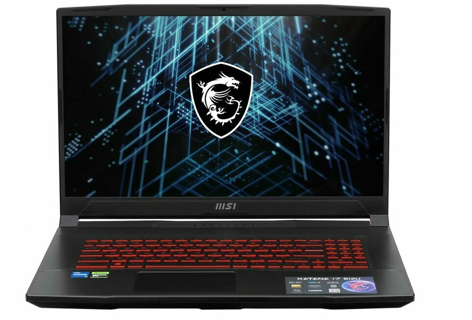 17,3" Ноутбук MSI GF76 Katana B12UCX-1004XRU (9S7-17L541-1004) черный - 1920x1080, IPS, Intel Core i5-12450H, ядра: 8 x 2 ГГц, 16 ГБ, SSD 256 ГБ, NVIDIA GeForce RTX 2050 (4ГБ), Windows 10 Pro