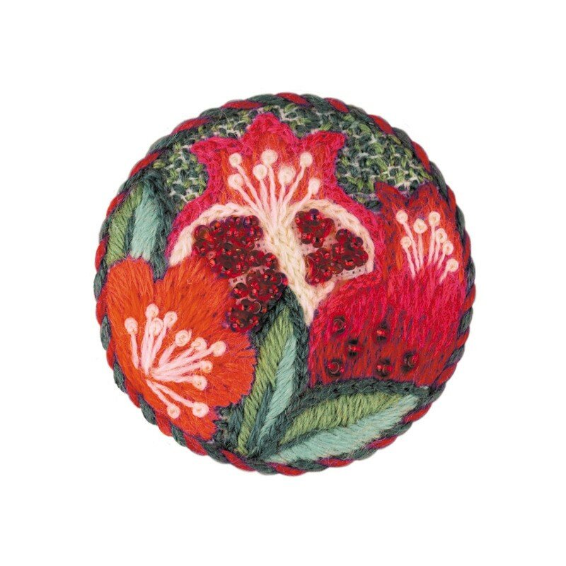 Набор для вышивания Риолис #2193АС Брошь "Гранат", Гладь, 5 х 5 см