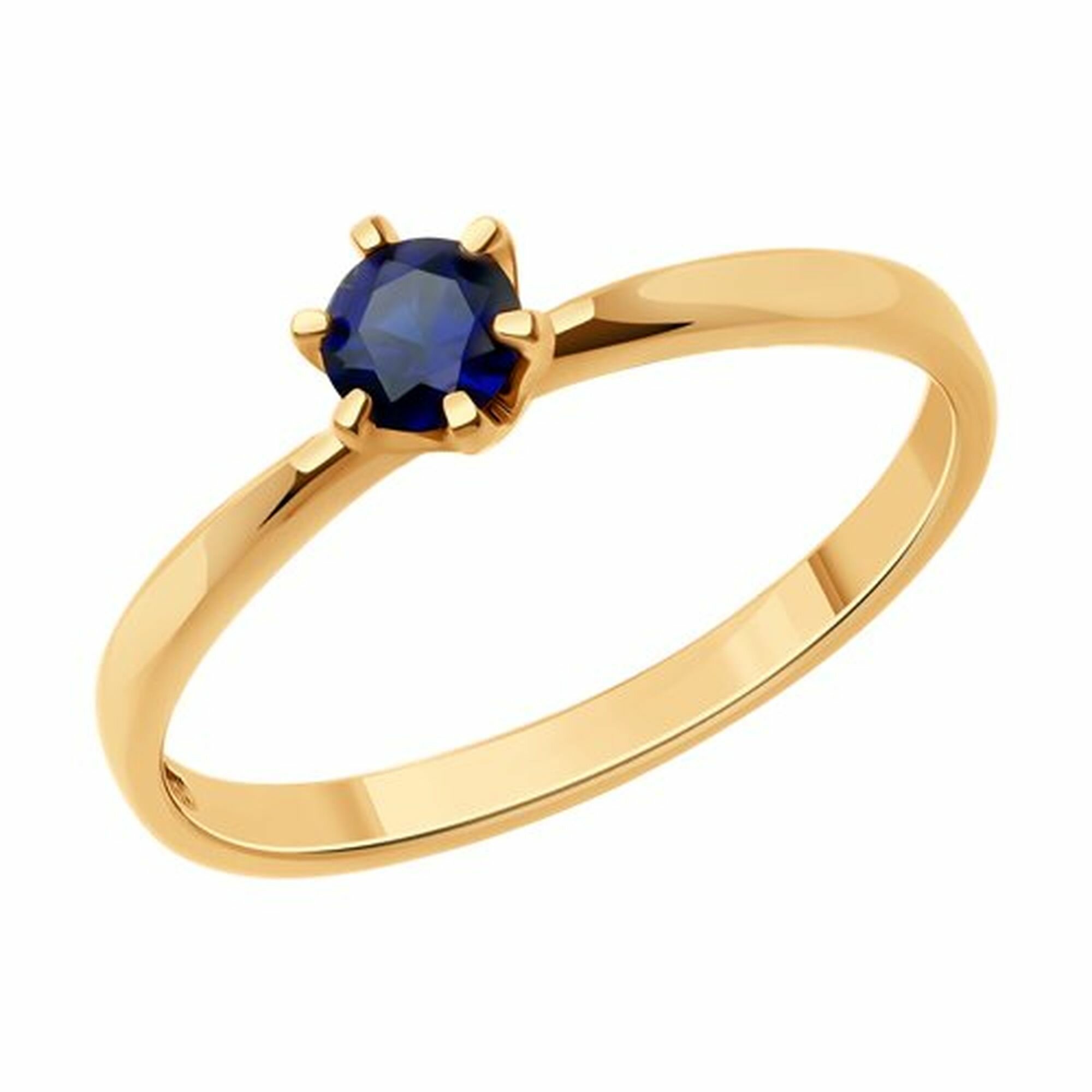 Кольцо, красное золото, 585 проба, корунд