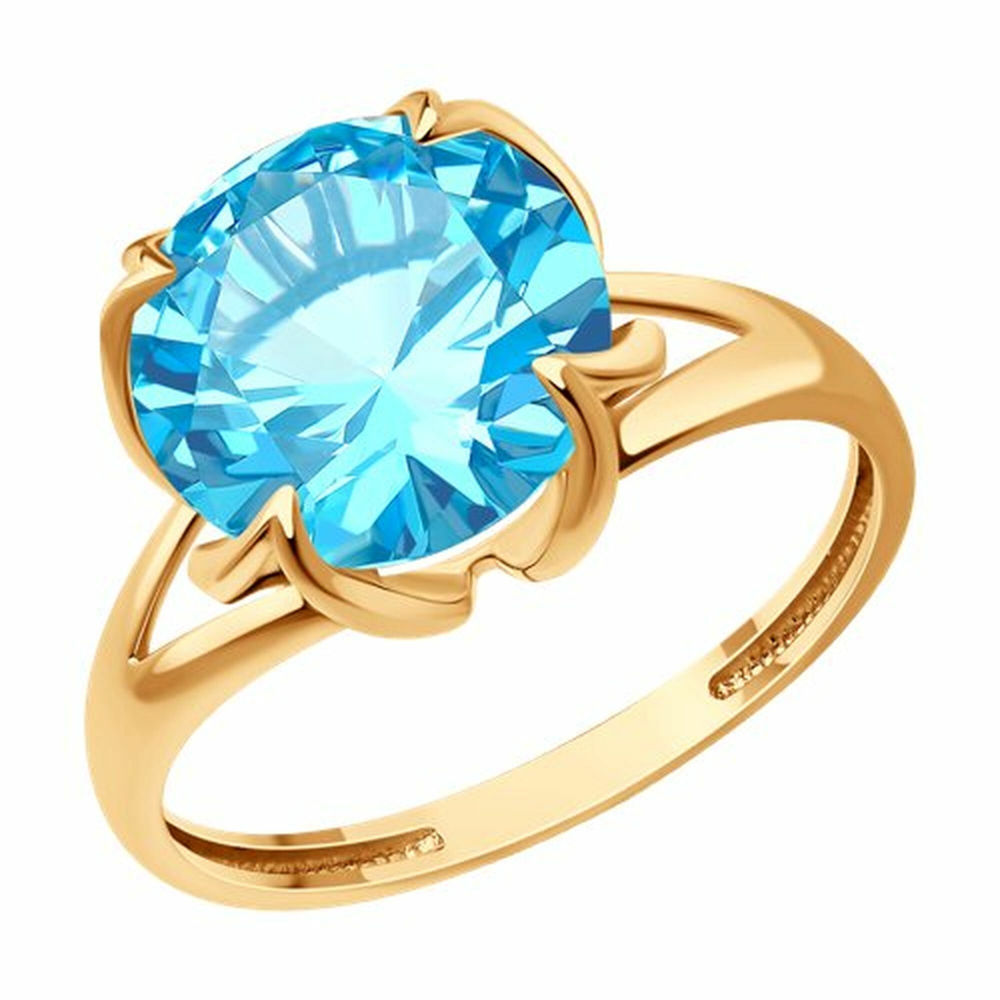 Кольцо, красное золото, 585 проба, топаз