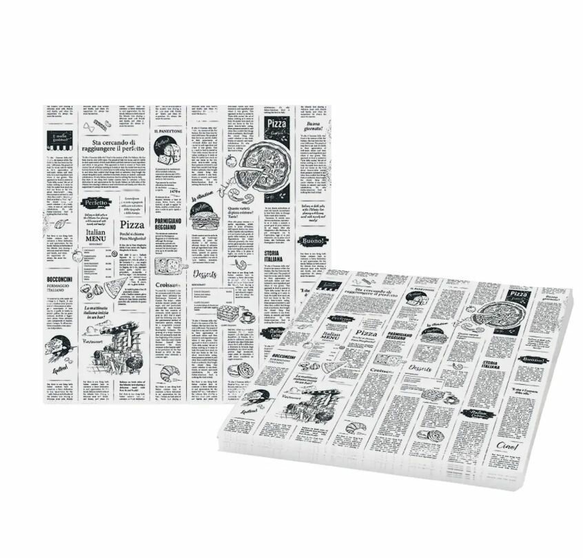 Обертка бумажная для гамбургеров 400х400мм белая парафинированная уп/100шт / бумага для подачи