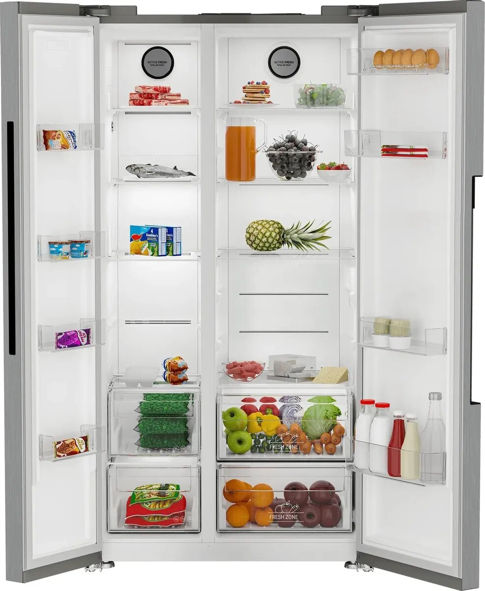 Холодильник двухкамерный HOTPOINT HFTS 640 X No Frost, Side by Side, инверторный нержавеющая сталь/с