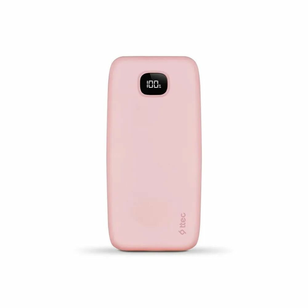 Внешний аккумулятор TTEC ChargeUp Pro LCD 20.000mAh PD 20W Powerbank. Цвет: розовый