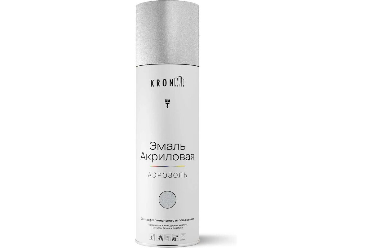 Kronbuild Эмаль акриловая  металлик хром 520 мл SPMETCH