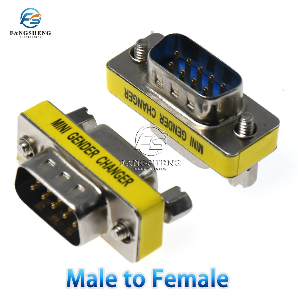 DB9 9-контактный адаптер разъема RS232 Male to Female