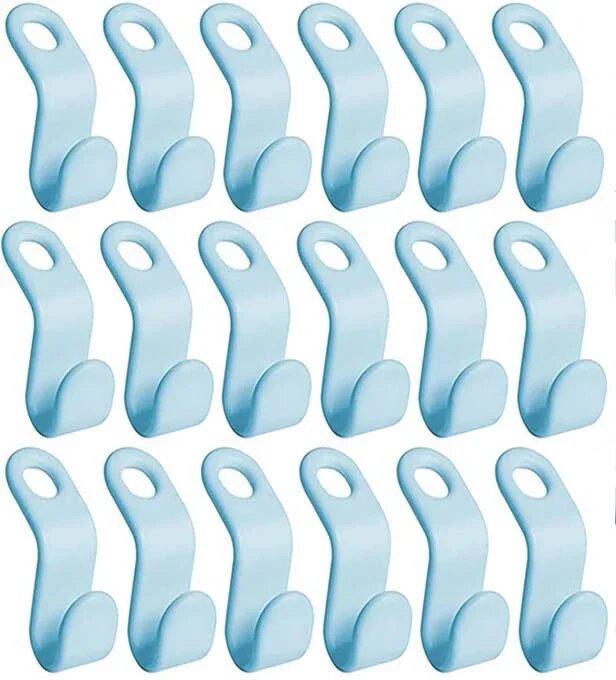 Пластиковые соединительные крючки для вешалок 10/5 шт. Голубой, 5Pcs, Blue