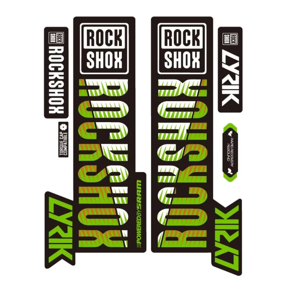 Наклейка на вилку Rock Shox SID для велосипеда Зеленый, green