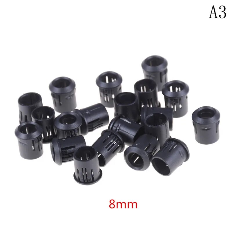 Прозрачные черные пластиковые абажуры для светодиодов HUXUAN 20pcs 8mm