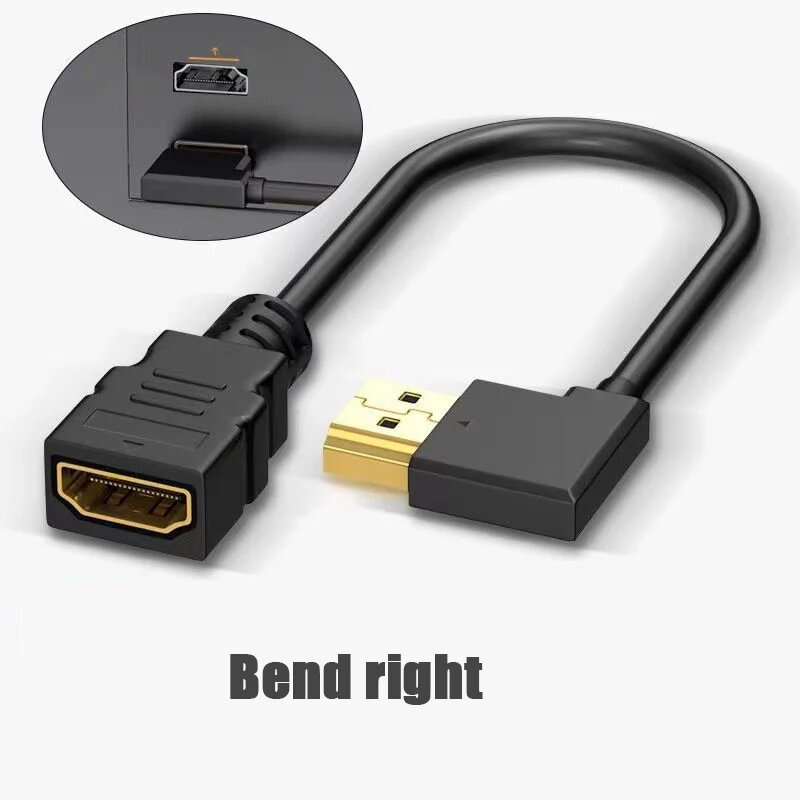 HDMI удлинительный кабель 90 градусов F M Bend right, 0.5m