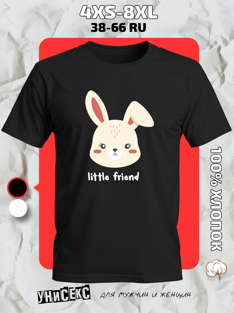 Футболка с принтом заяц друг