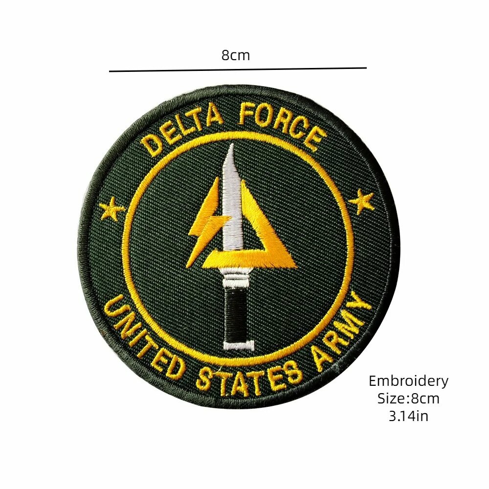 Тактические нашивки Delta Force CAG Темно-зеленый, EmbroiderA