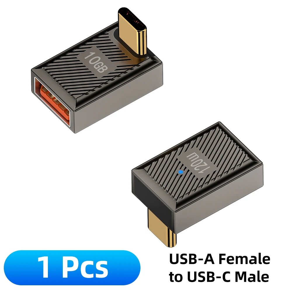 Адаптер USB 3.1 Type-C на USB 120 Вт коннектор OTG преобразователь Type-c адаптер для быстрой зарядки и передачи данных Usb Type-C для Macbook A Female to C Male 3