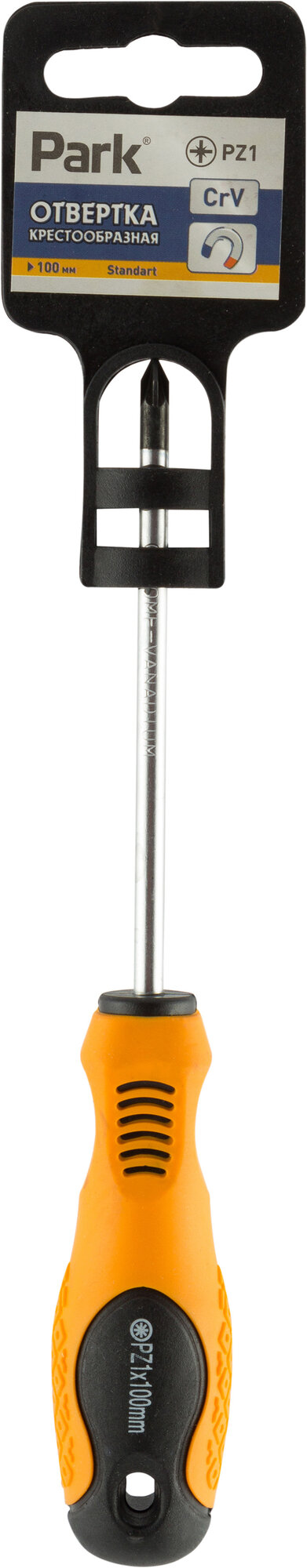 Отвертка крестовая Park Standart PZ1 х 100 мм, двухкомпонентная рукоятка