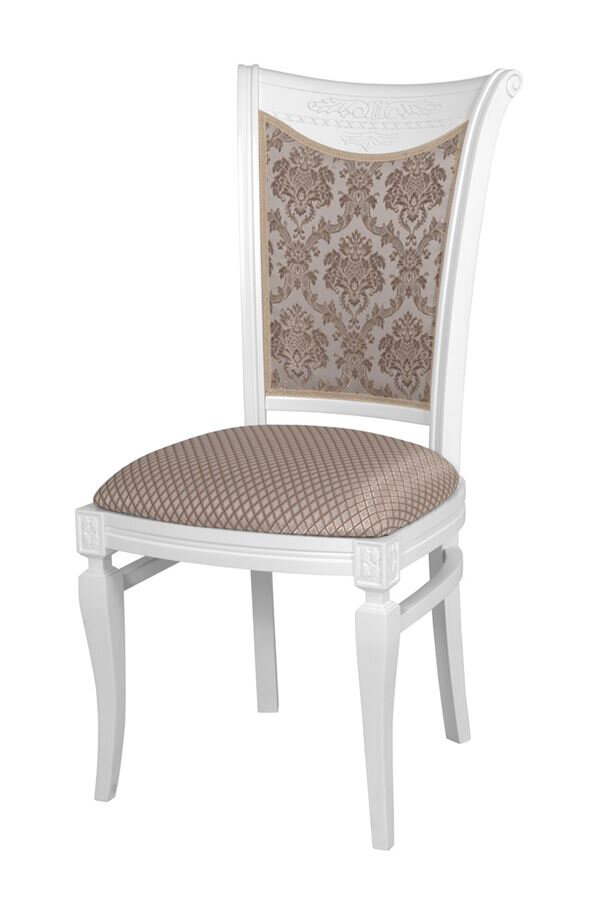 Стул "Милорд №11" (Белый/ткань Vatican latte/ Vatican latte com)