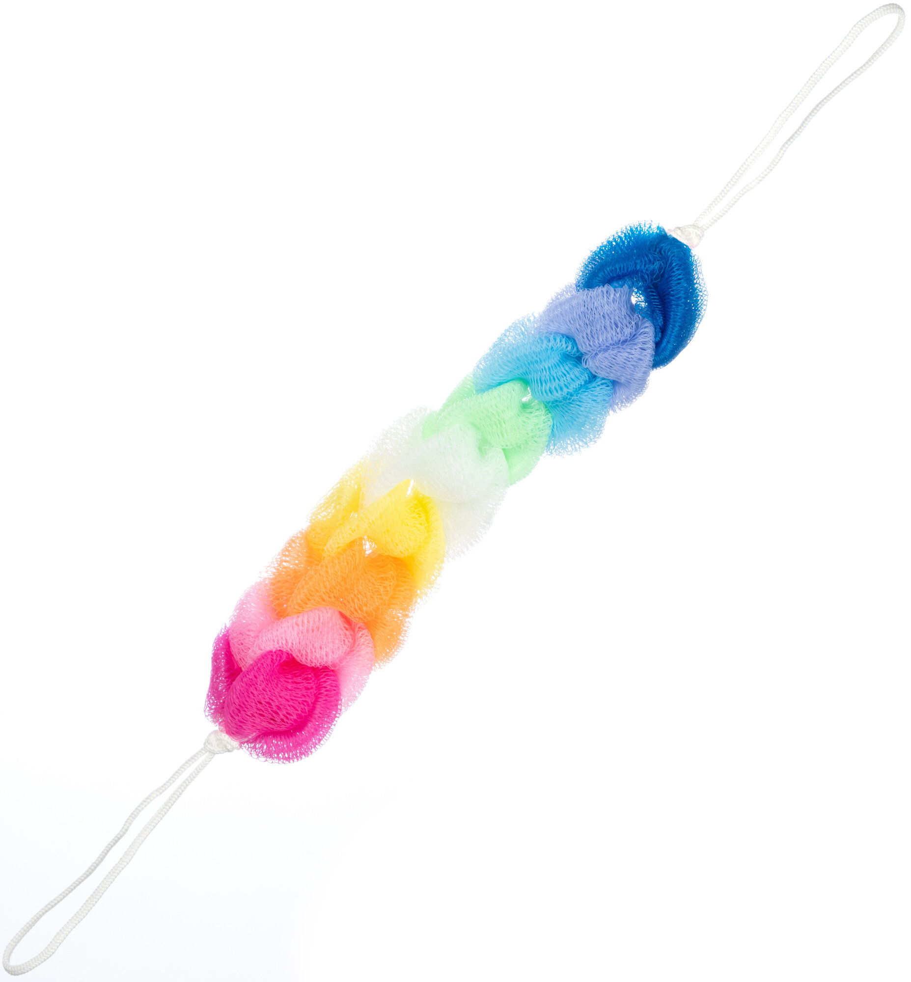 Мочалка для тела нейлоновая с ручками "Рыжий Кот" Радуга, 29 х 6 см