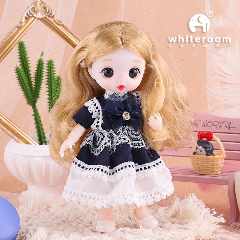 Whiteroom шарнирная кукла 16 см пластик девочки 3-6 лет doll with clothes 10, Dark brown eyes