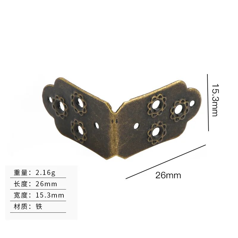 Антикварные угловые деревянные защитные винты 4 шт. 050-bronze-4pcs