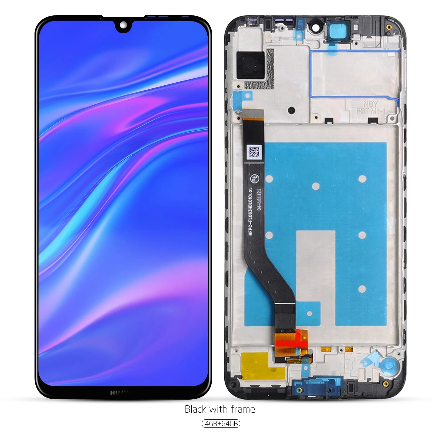 6,26 "для Huawei Y7 Pro Prime 2019, ЖК-дисплей, преобразователь сенсорного экрана в сборе, ЖК-дисплей, запасные части для сенсорного экрана Black with frame64GB