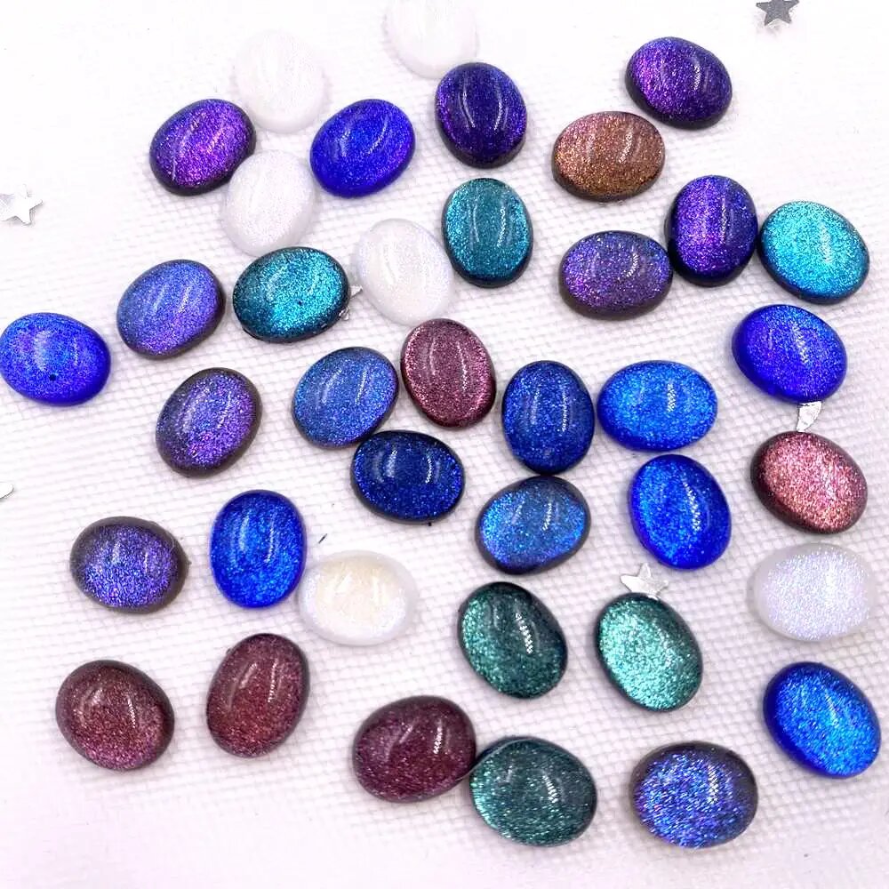 Стразы 50шт, 8x10mm, фиолетовый, Random mixed