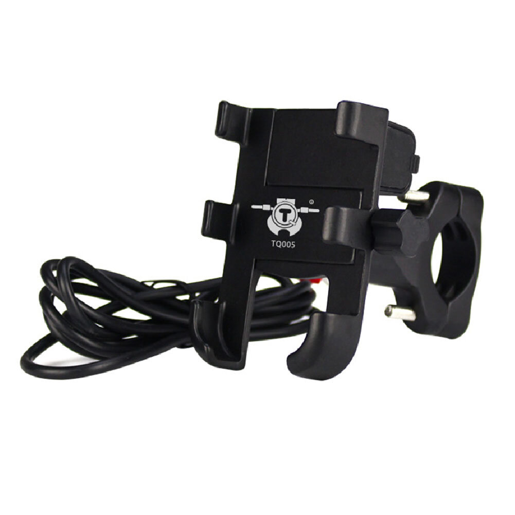 Держатель телефона для мотоцикла, кронштейн для мобильного телефона из алюминиевого сплава с USB-зарядным устройством 12-24 В, многофункциональный навигационный кронштейн, стиль: ручной