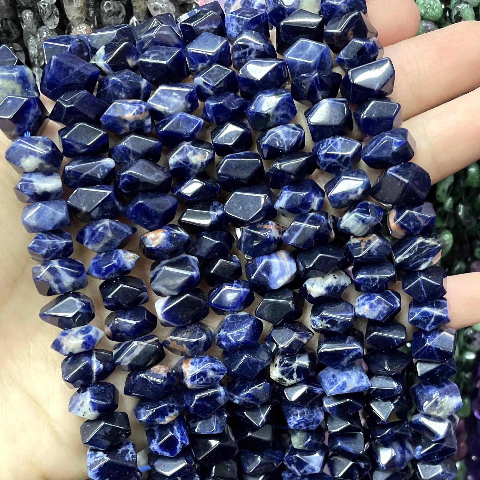 Бусины из камня SYSRXLR Темно-синий, Sodalite