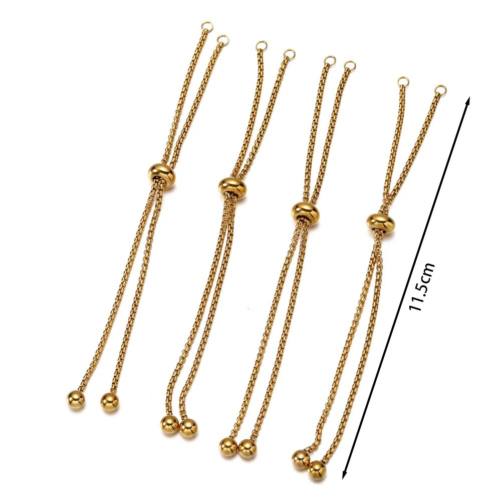 Слайдеры для браслетов из нержавеющей стали, Gold, 3 шт.