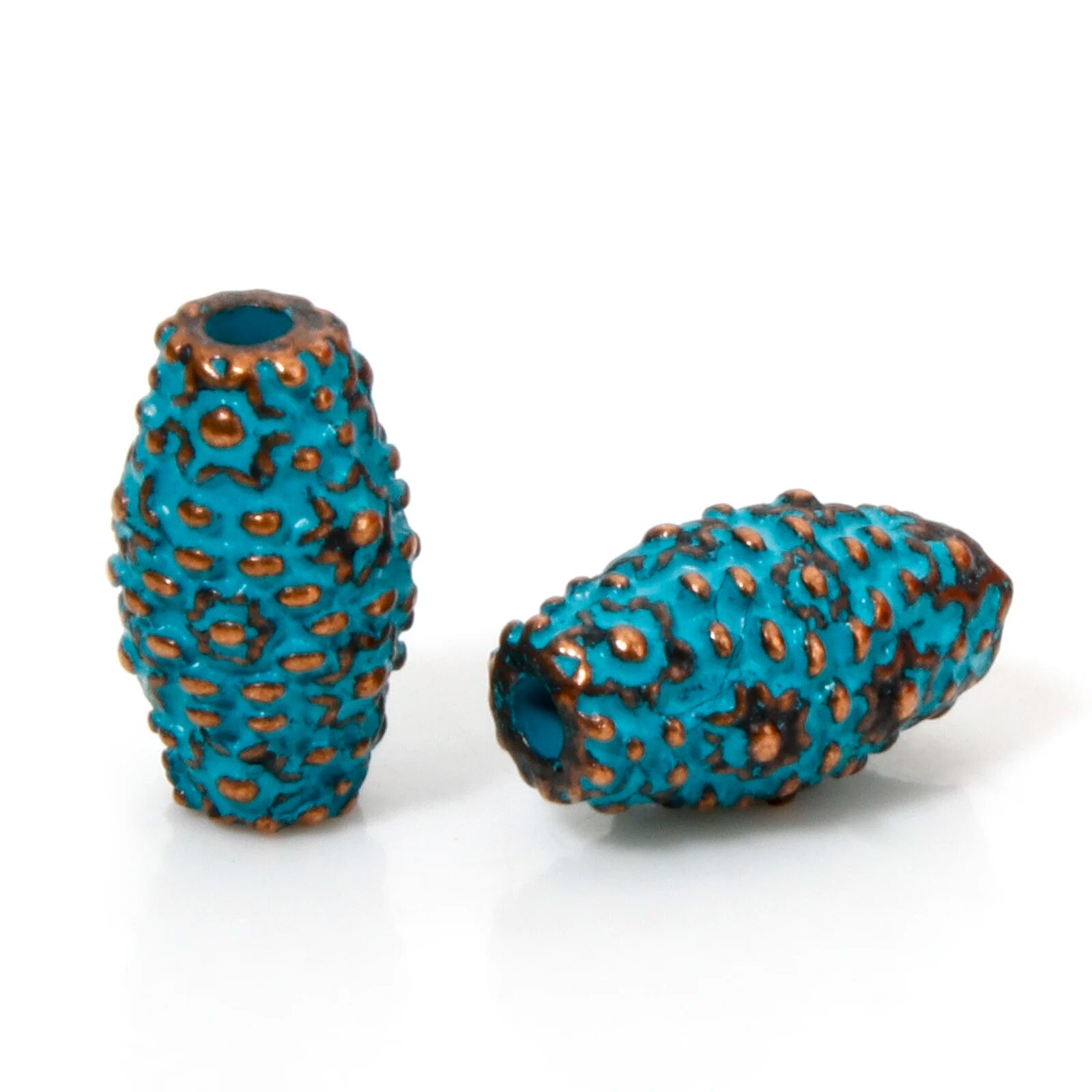 Бусины-разделители DoreenBeads, Antique Copper8, синие, 10 шт.