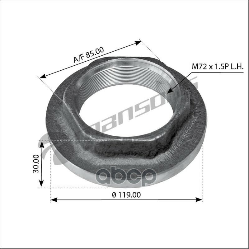 Гайка ступицы! M72x1.5 SW85 LH SAF Mansons арт. 600126