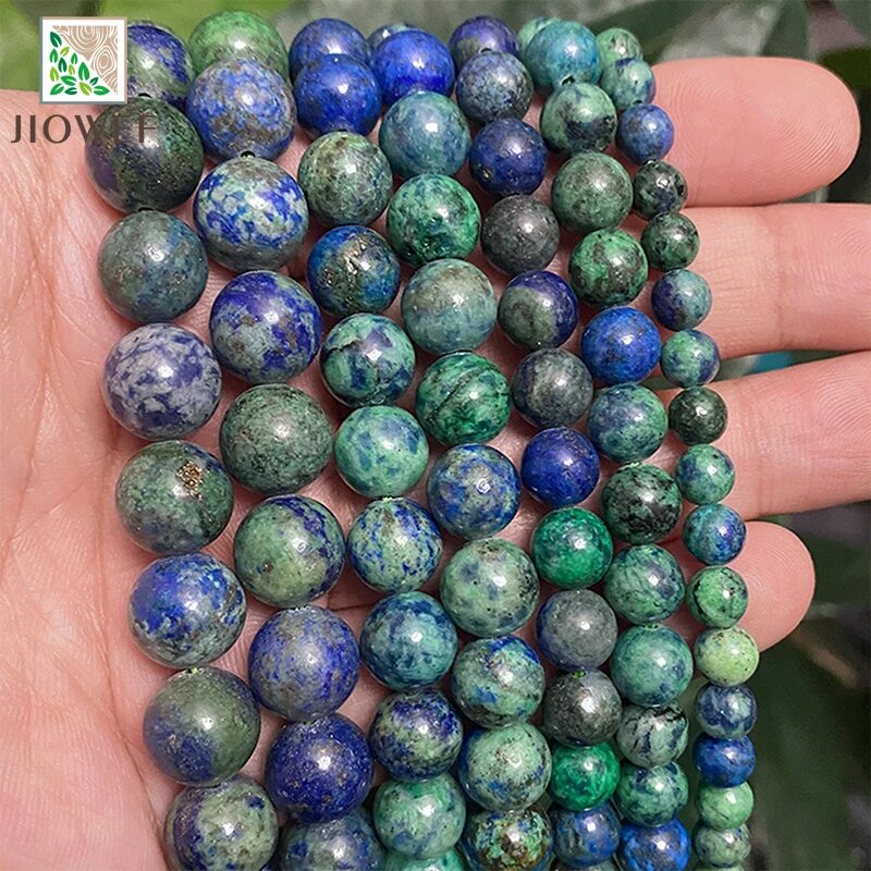 Натуральные бусины хризоколла и азурит JIOWEF 4-12 мм 6mm-about 62pcs